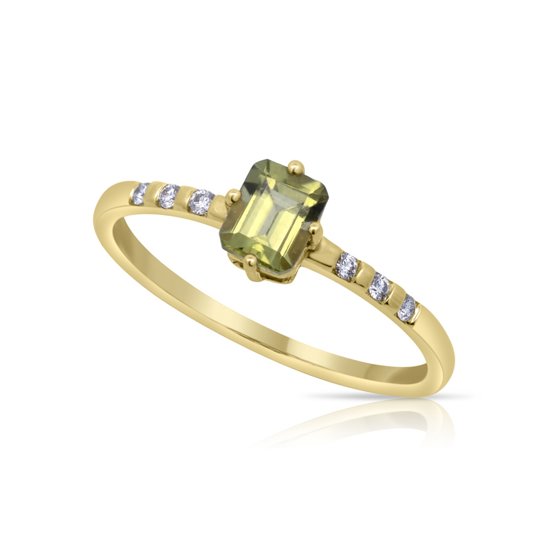 Arany peridot és gyémánt köves női gyűrű | Ecsedi Ékszer - Nagy gonddal ...